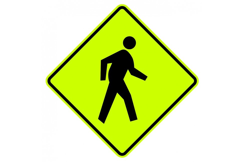 Sign - Pedestrian Diamond Fl Yellow - Vanguard NZ