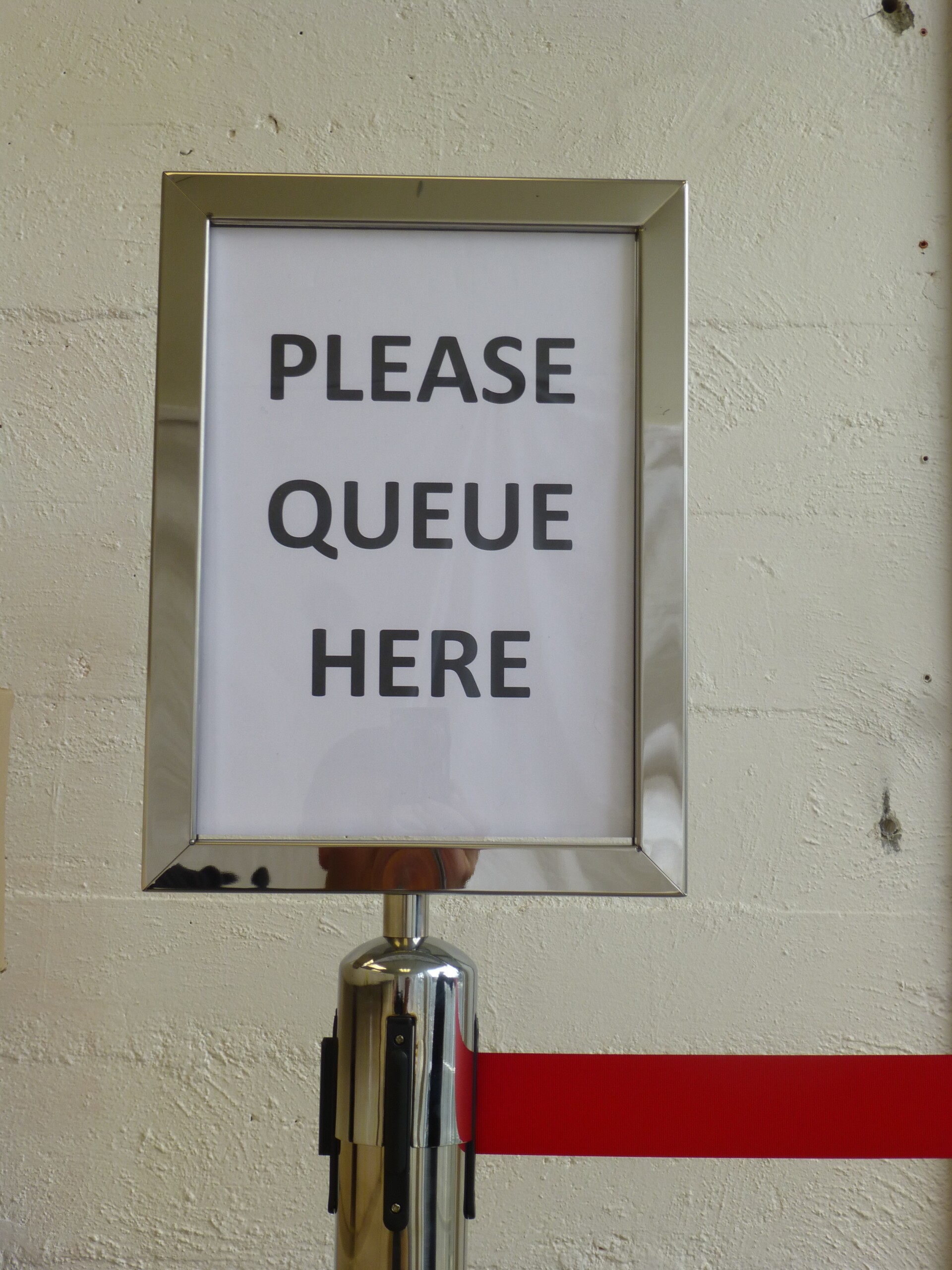 Queue Stanchion Sign Holders - Stainless Steel - Vanguard Group