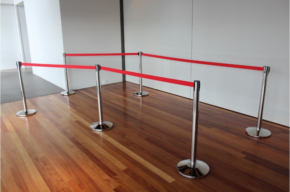 Premium Retractable Queuing Stanchion - 3m Belt - Vanguard Group